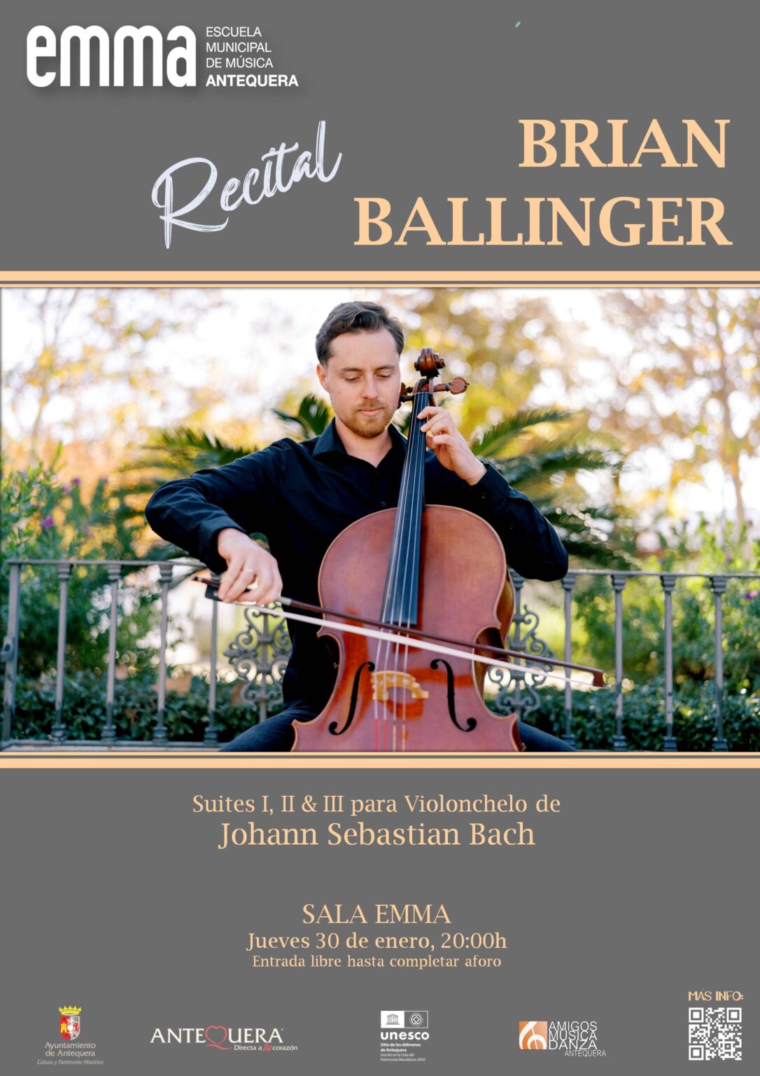 El violonchelista estadounidense Brian Ballinger revive a Bach en la ...